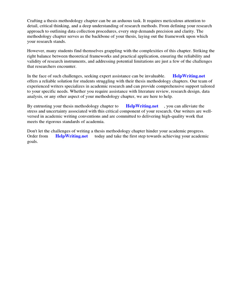 Writing Thesis Methodology Chapter Pdf