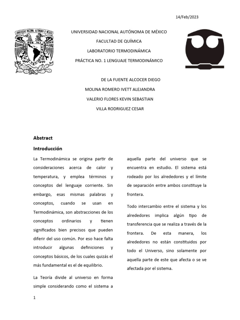 Practica 1 Termo | PDF