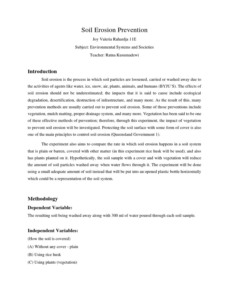 Soil Erosion Lab Report | Download Free PDF | Soil | Erosion