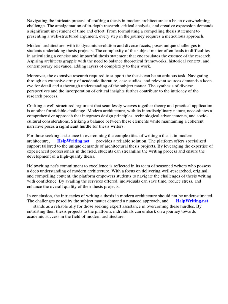 Modern Architecture Thesis Statement | Download Free PDF | Thesis | Theory