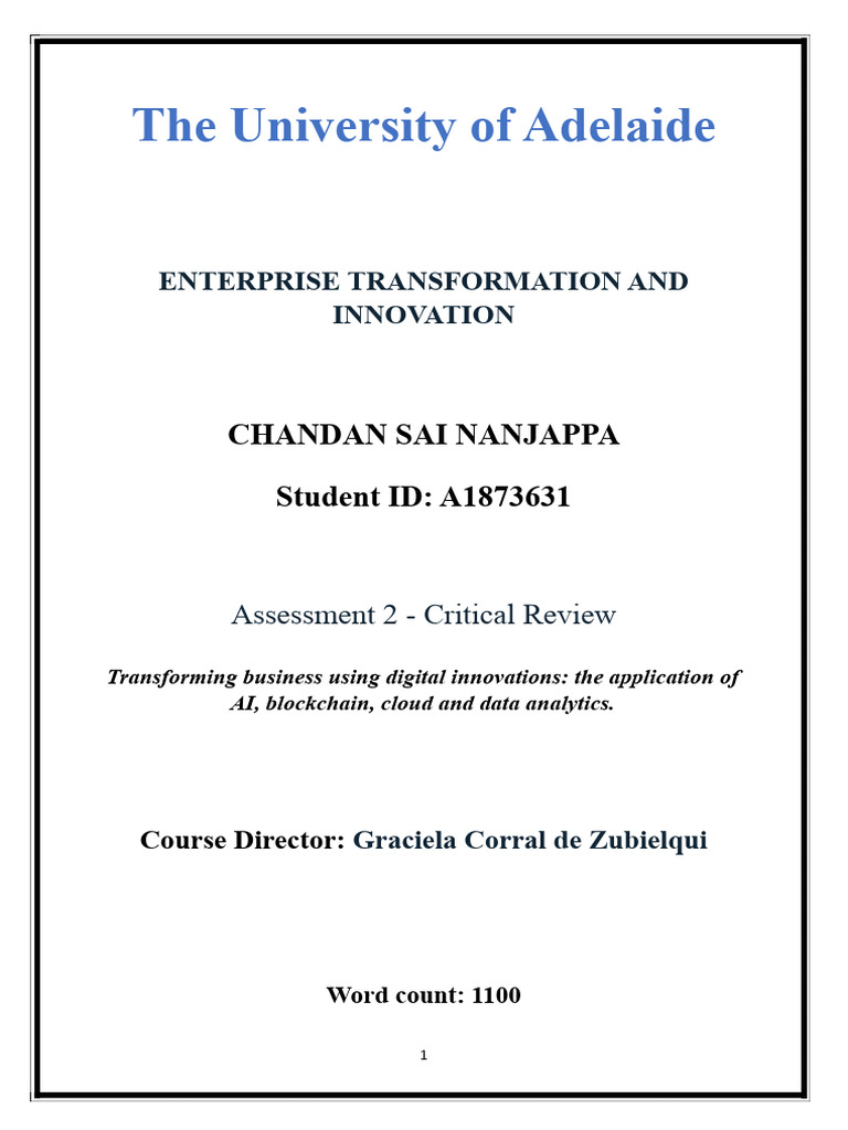 Assessment 2 - Critical Review-CHANDAN SAI NANJAPPA | PDF