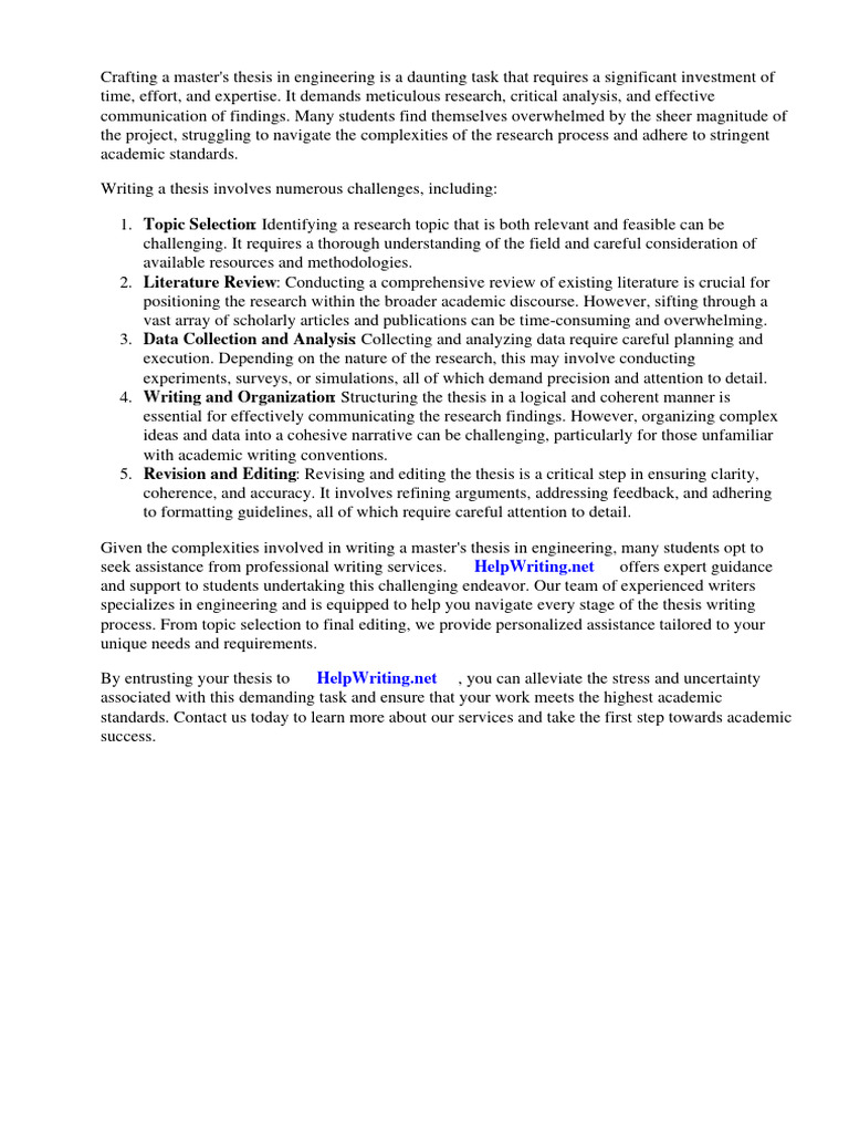 Master Thesis Engineering Example | PDF | Thesis