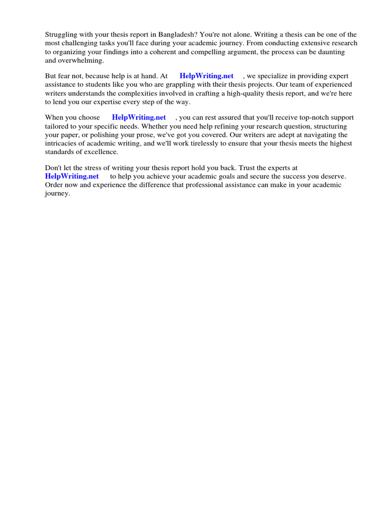 Thesis Report in Bangladesh | PDF | Thesis
