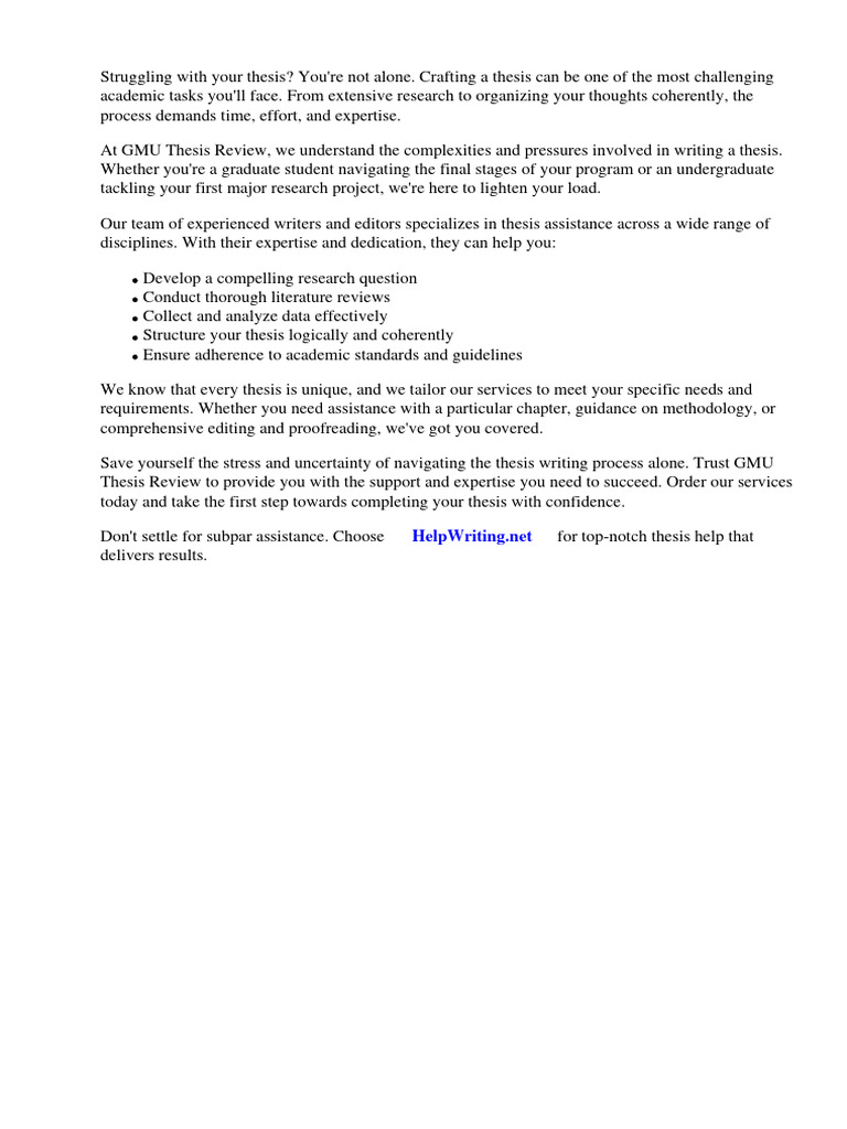 Gmu Thesis Review | PDF