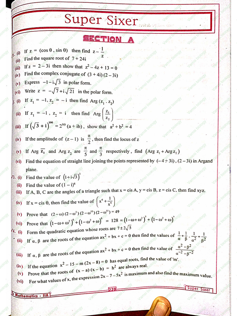 Maths 2a Super Sixer Questions Akshara & Previous Papers | PDF