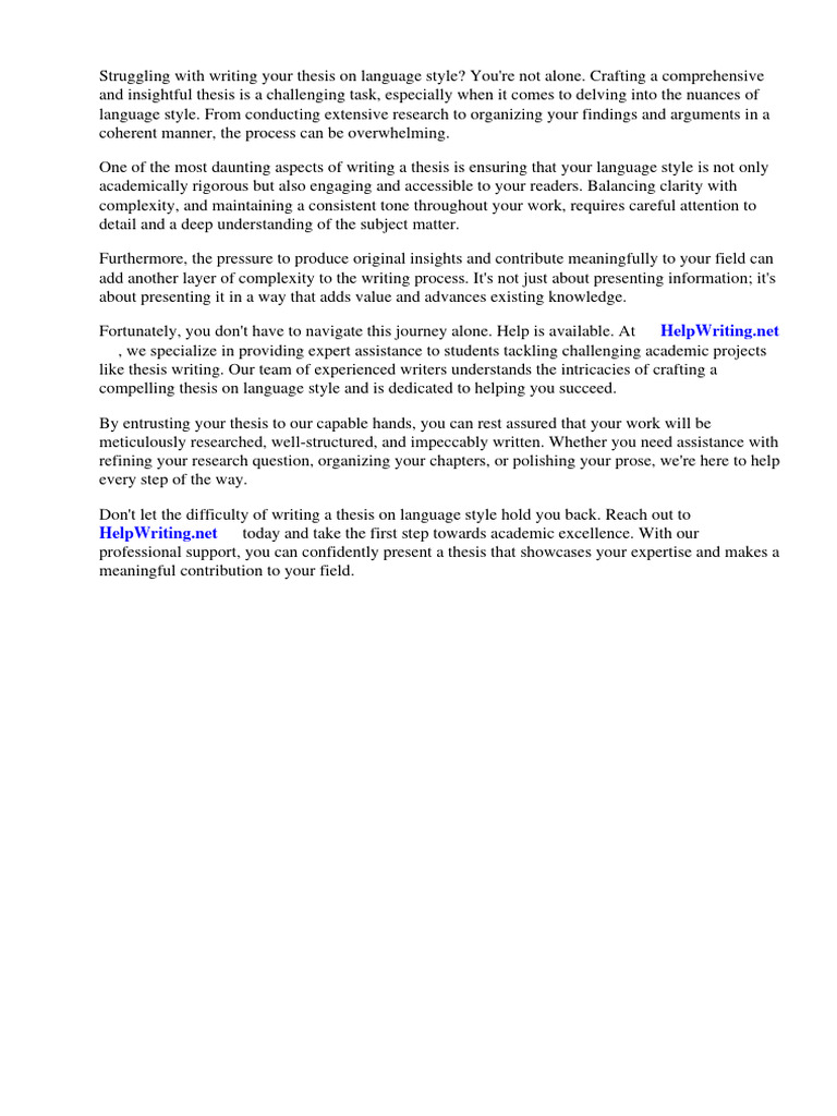 Language Style Thesis PDF | PDF | Career & Growth | Art