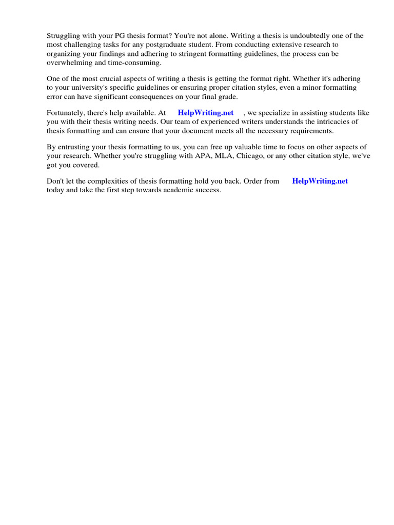 Pg Thesis Format Pdf Thesis Human Factors And Ergonomics