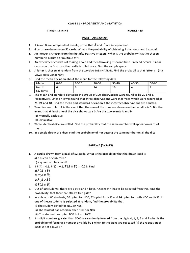 Prob and Stats | PDF