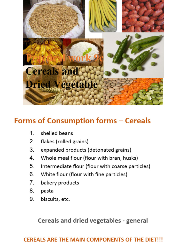 PW 9c - Cereals and Dried Vegetables | PDF | Cereals | Chickpea