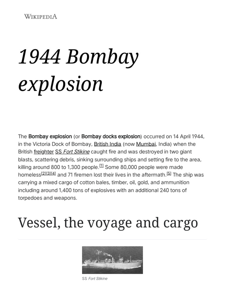 1944 Bombay Dock Explosion | PDF