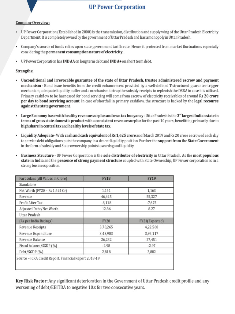 UPPCL - Background & Key Financials | PDF