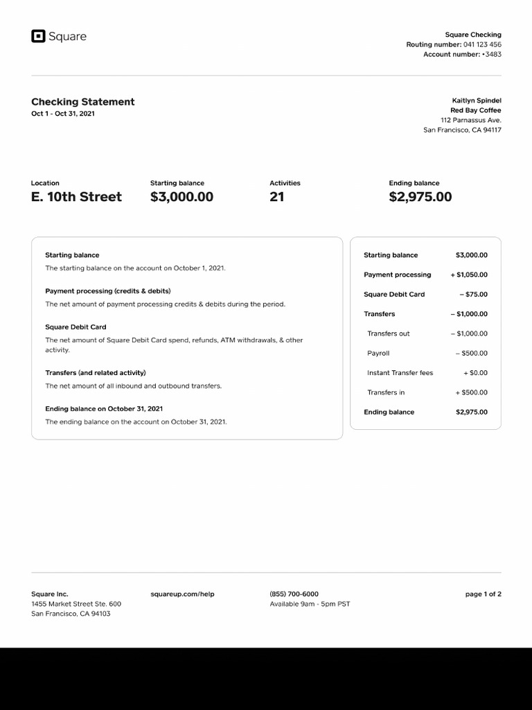 Square Invoive 01 Statement | PDF