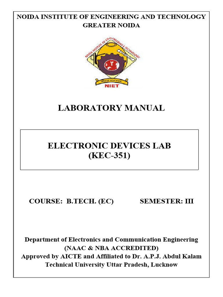 NIET - KEC - 351 - EDC Lab | PDF