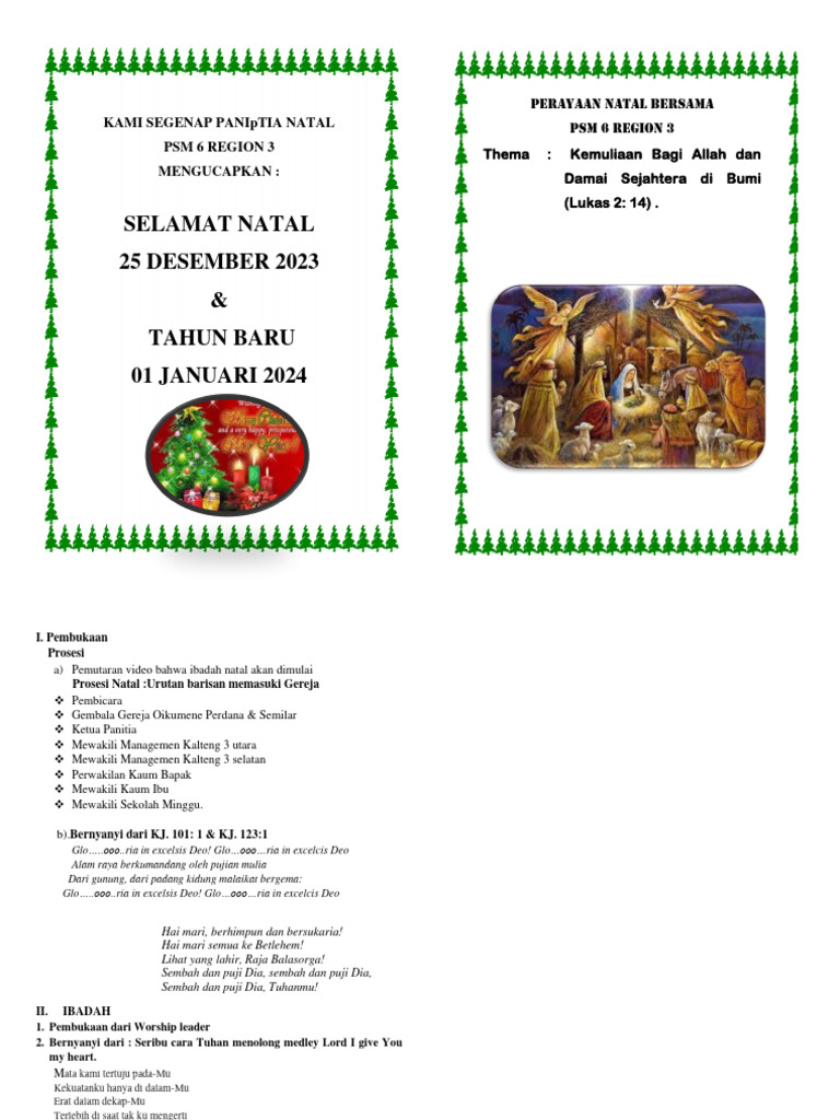 Perayaan Natal PSM 6 Region 3 2023 | PDF