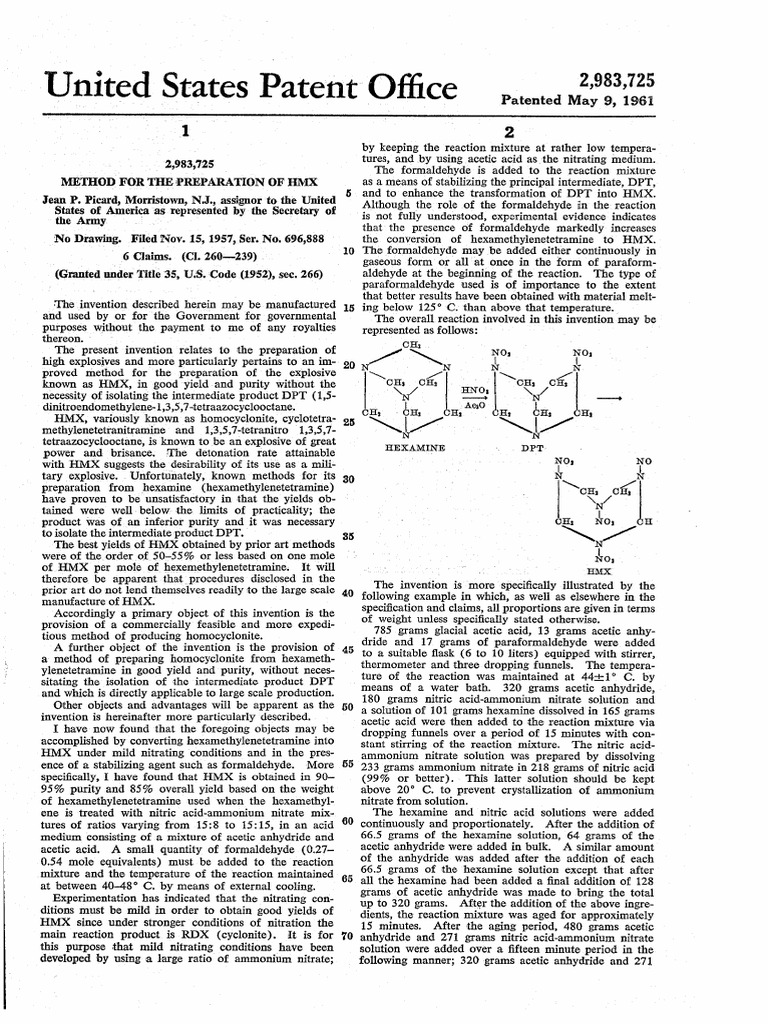 Method For The Preparation Of Hmx Pdf