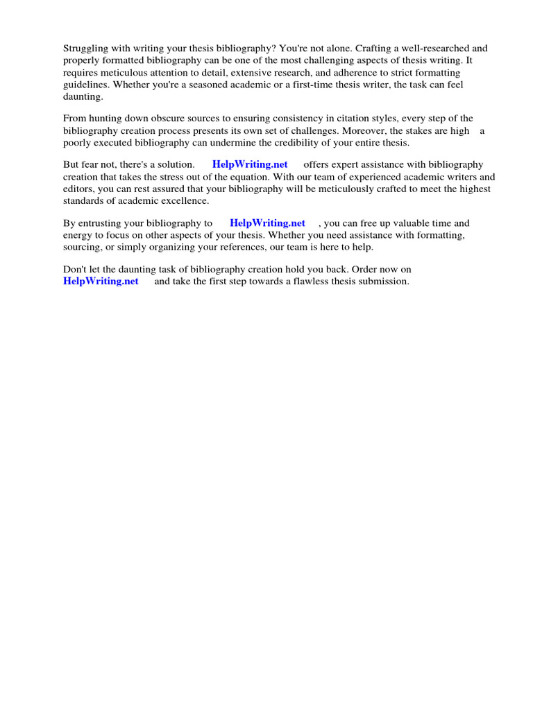 Bibliography Sample Thesis | PDF