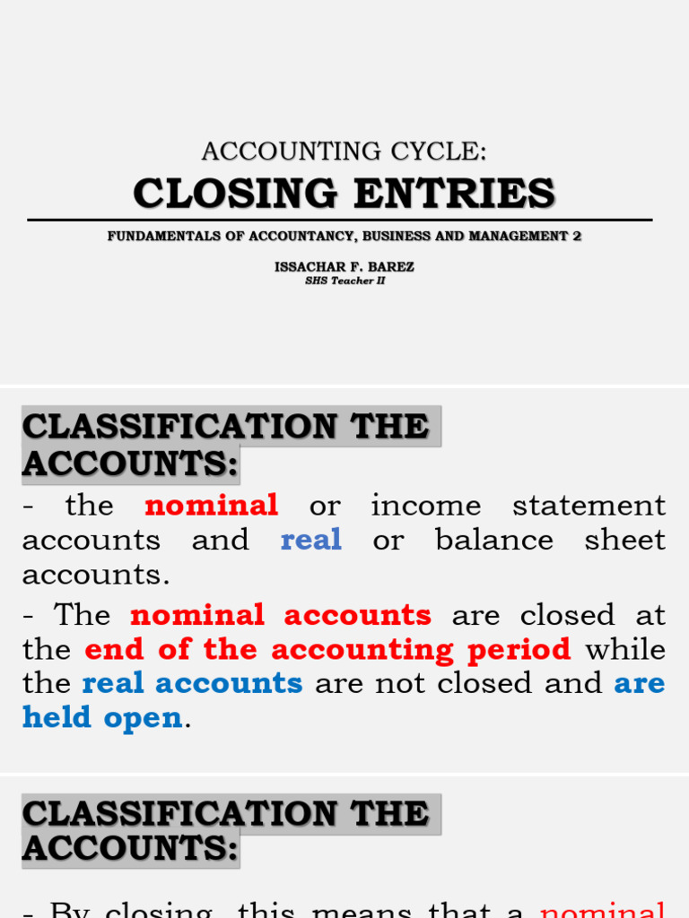 CLOSING ENTRIES (Merchandising) | PDF | Debits And Credits | Expense