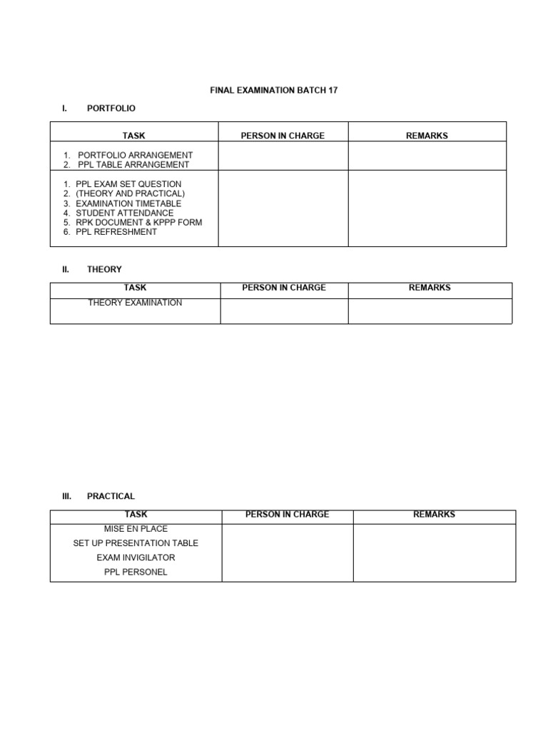 Examination Committee Batch Template | PDF