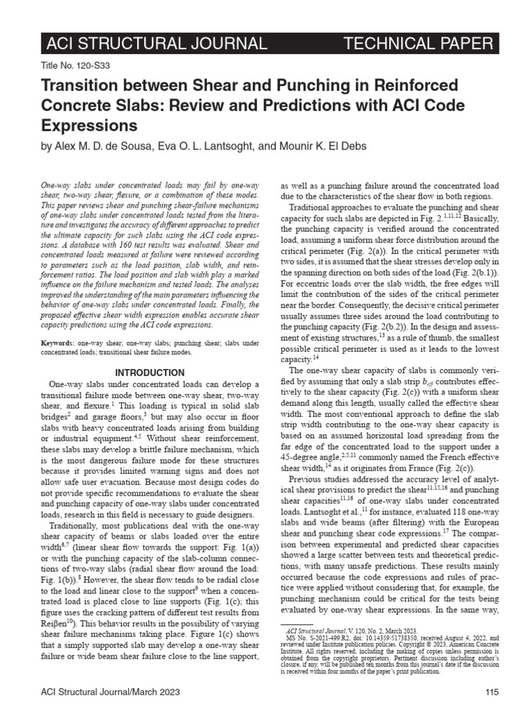 Transition Between Shear and Punching in Reinforced Concrete Slabs ...