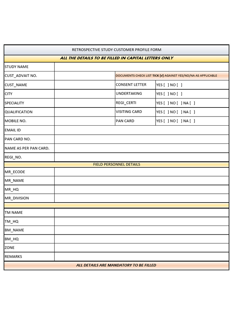 Cust - Profile Form | PDF