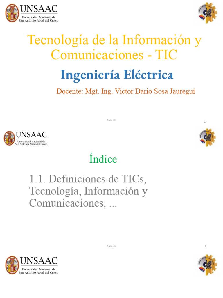 1.1. Definiciones de TICs, Tecnología, Información y Comunicaciones | PDF | Ciencias de la ...