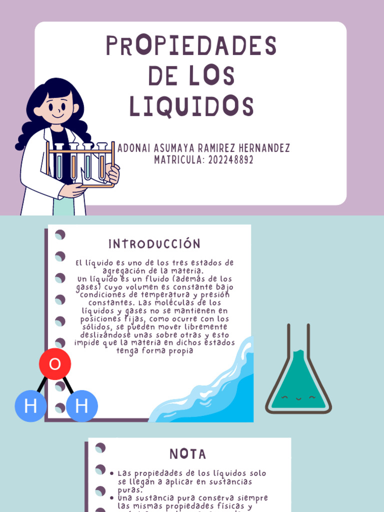 Propiedades de Los Liquidos | PDF | Líquidos | Fase (materia)