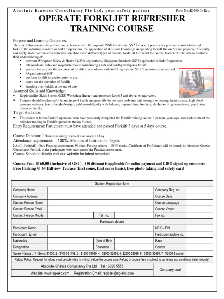 OPERATE FORKLIFT REFRESHER | PDF | Forklift
