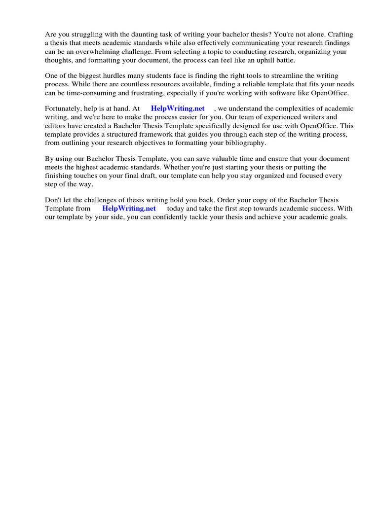 Bachelor Thesis Template Open Office | PDF | Thesis
