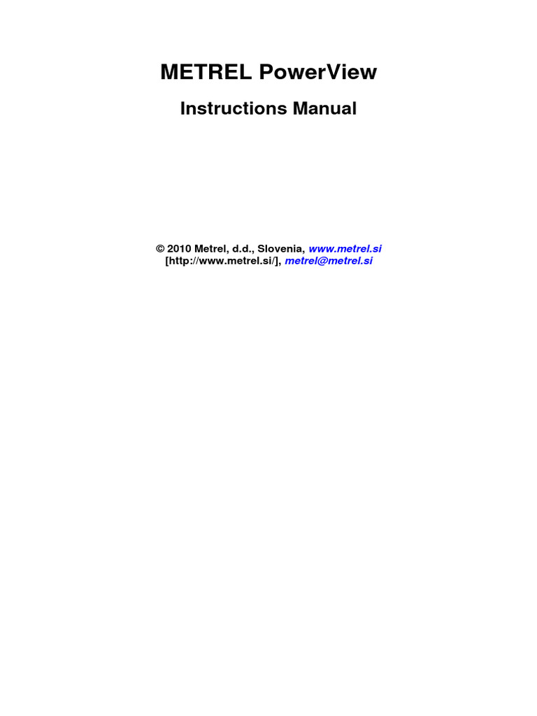 Metrel PowerView User Manual | PDF | Window (Computing) | Microsoft Windows