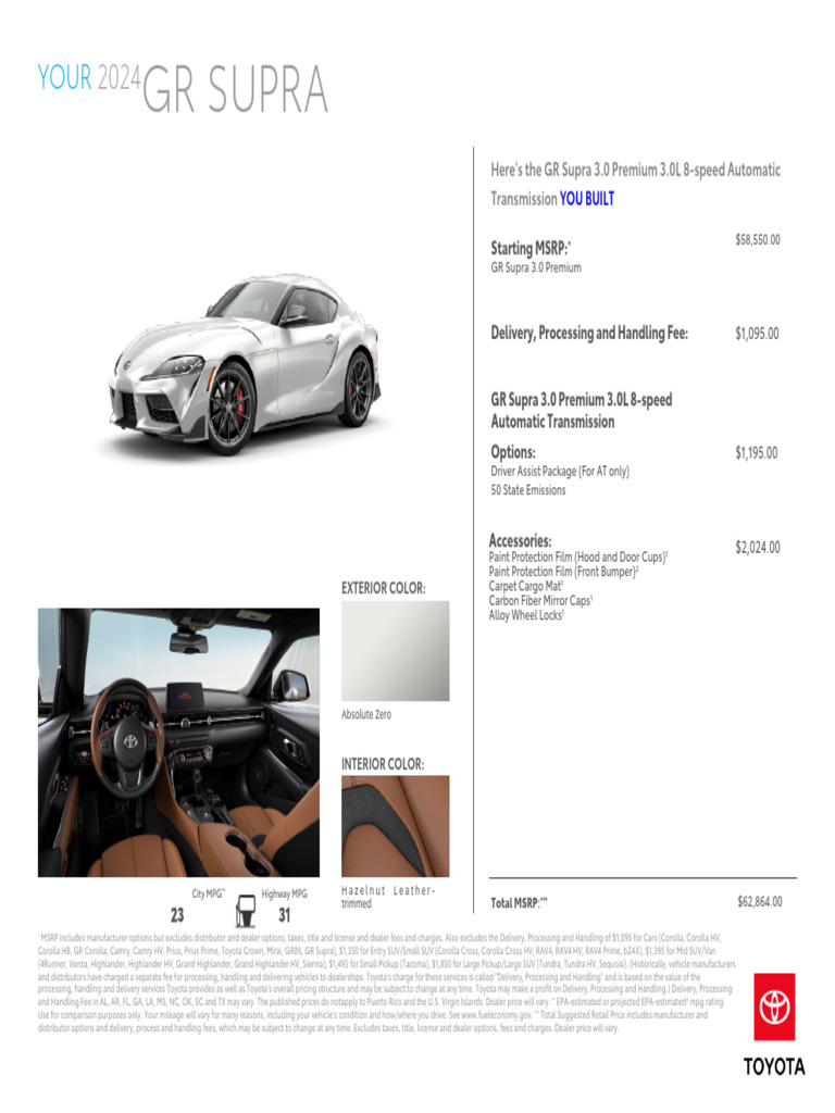 2024 GR Supra | PDF