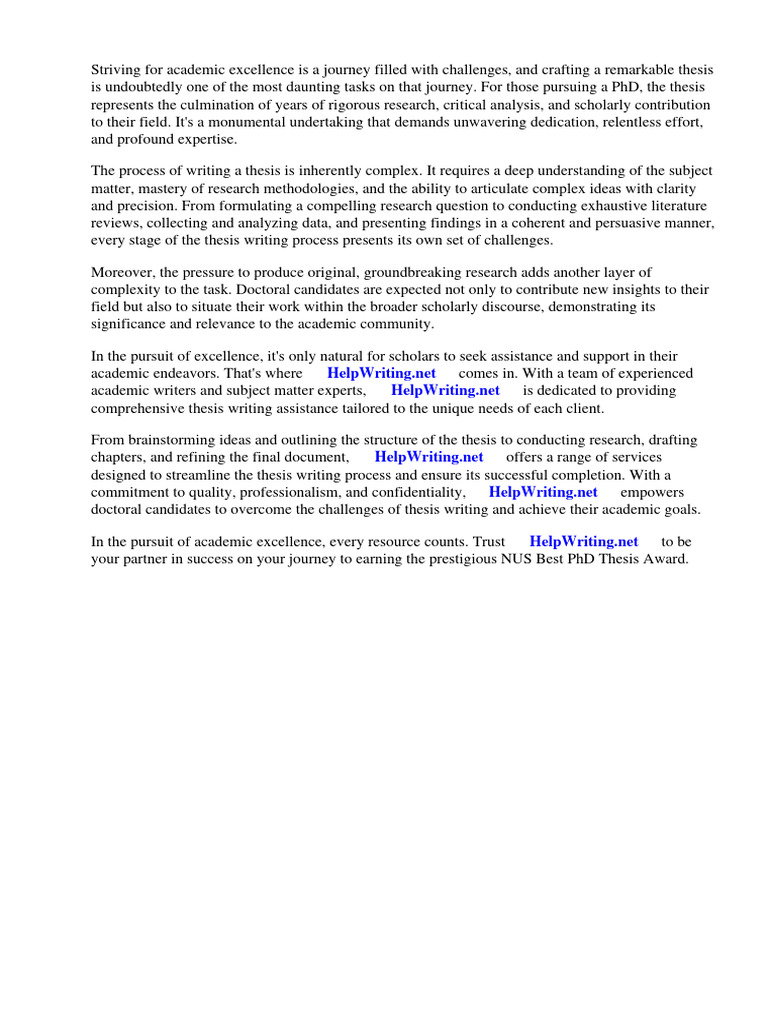 Nus Best PHD Thesis Award | PDF