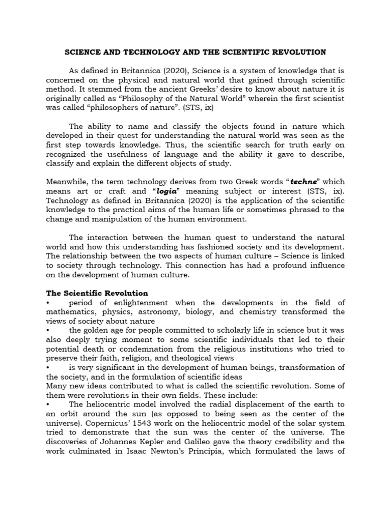 Sts-Topic1 Module | PDF | Science | Scientific Revolution