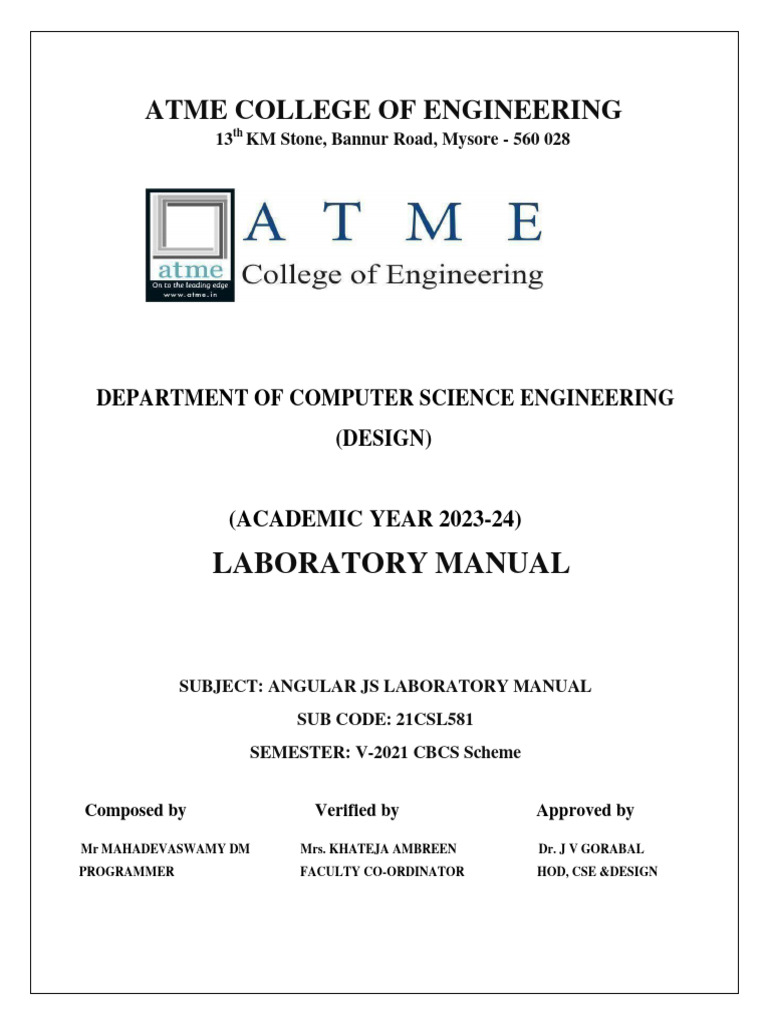 Angular JS Lab Manual | PDF | Angular Js | Engineering