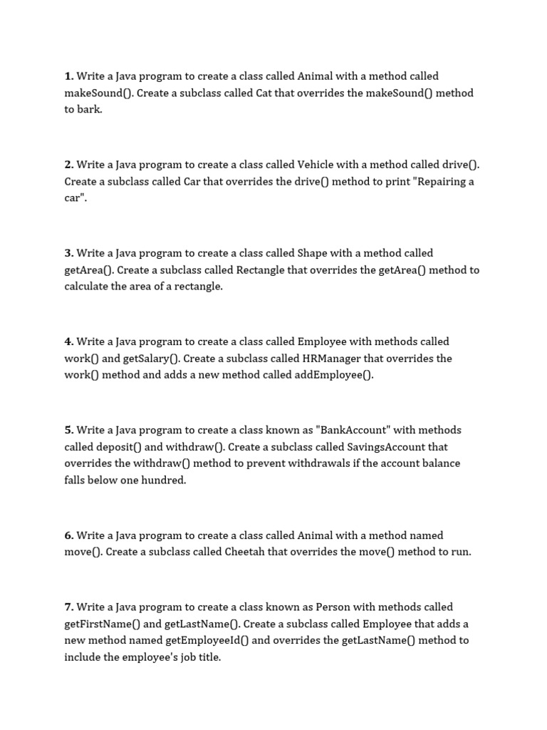 Practical Programs | PDF | Method (Computer Programming) | Class (Computer Programming)