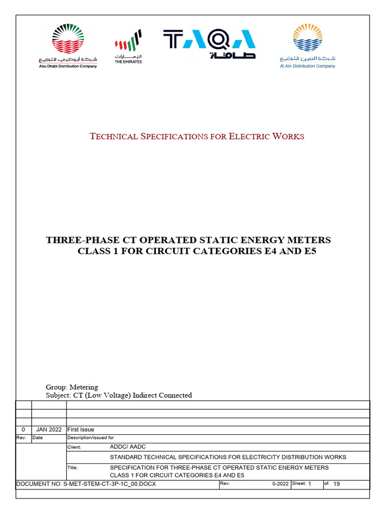 S Met Stem CT 3p 1c 00 | PDF | Relay | Specification (Technical Standard)