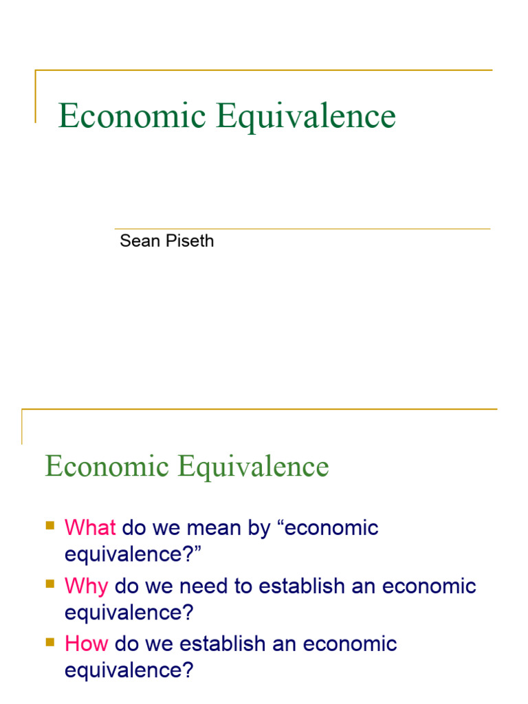 Chapter 4 Economic Equivalent | PDF | Interest | Present Value