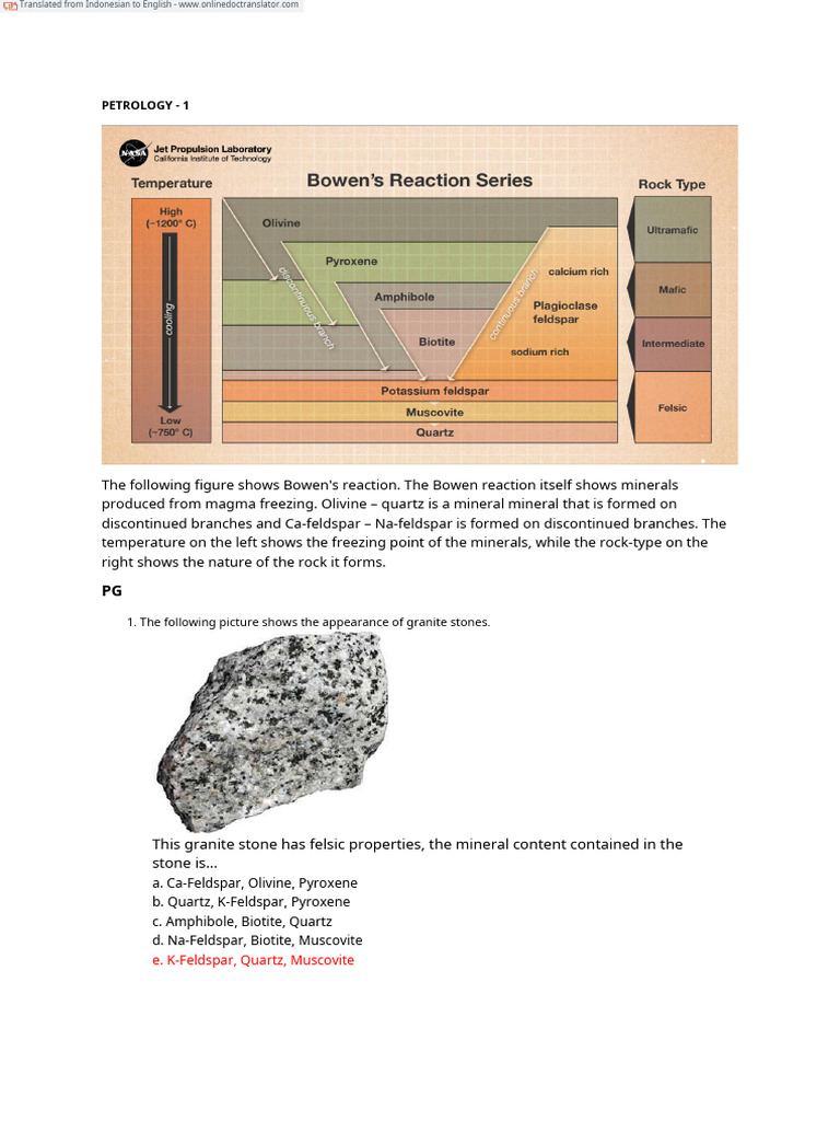 Petrology Question | PDF | Magma | Granite