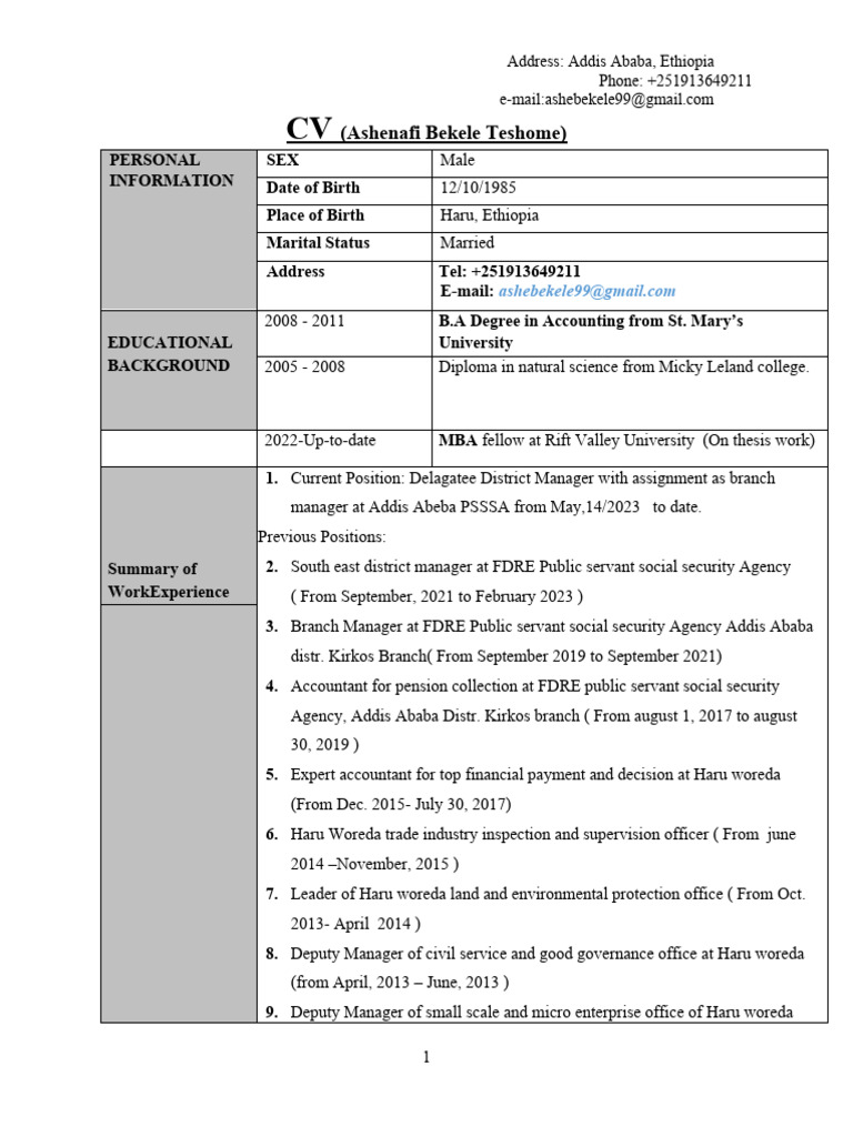 (Ashenafi Bekele Teshome) : Address: Addis Ababa, Ethiopia Phone ...