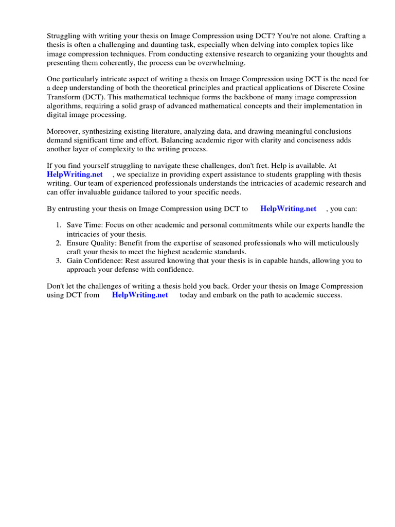 Thesis On Image Compression Using DCT | PDF