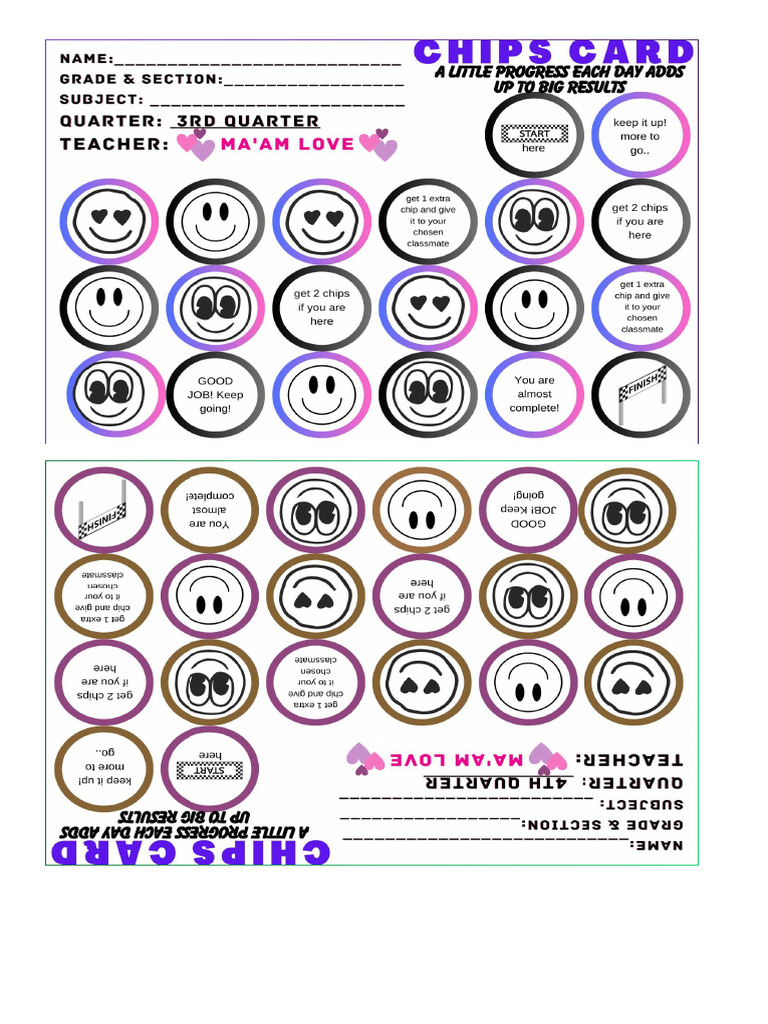 Chips Card 3RD and 4TH | PDF