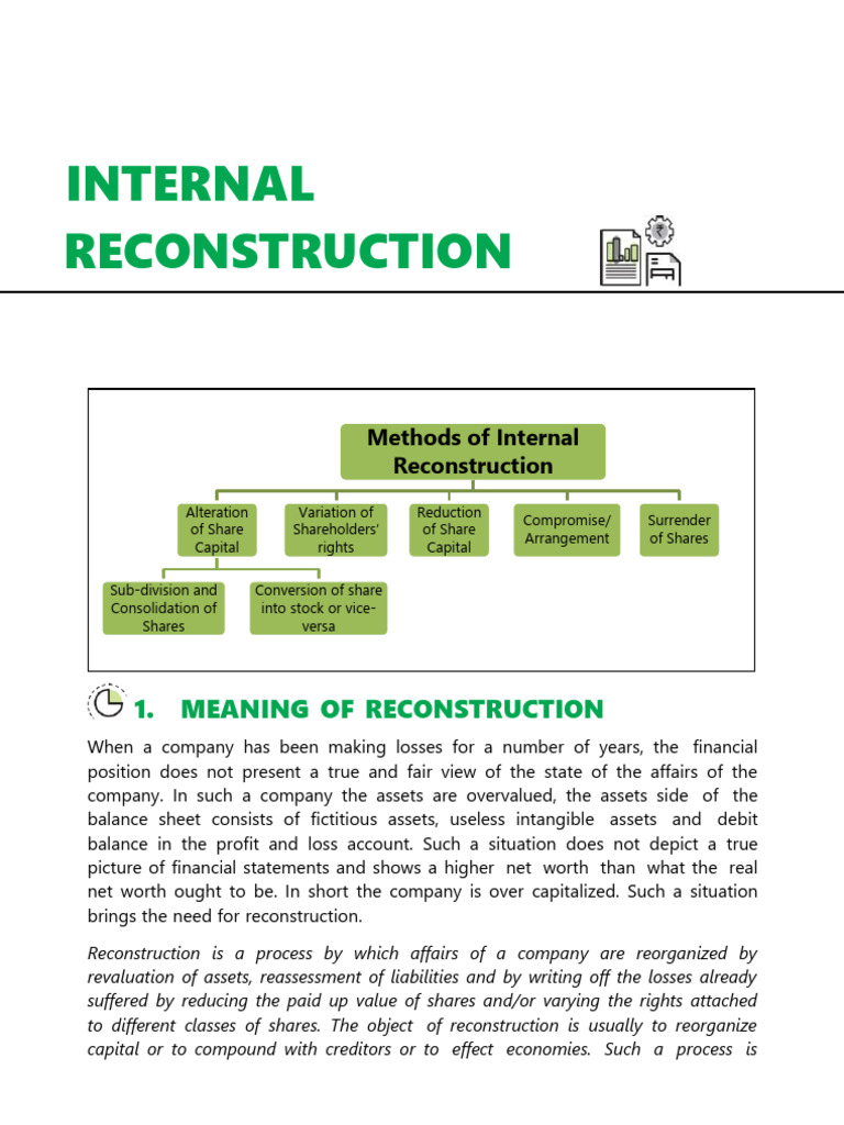INTERNAL RECONSTRUCTION NOTES - CORPORATE RESRUCTURING | PDF | Equity ...