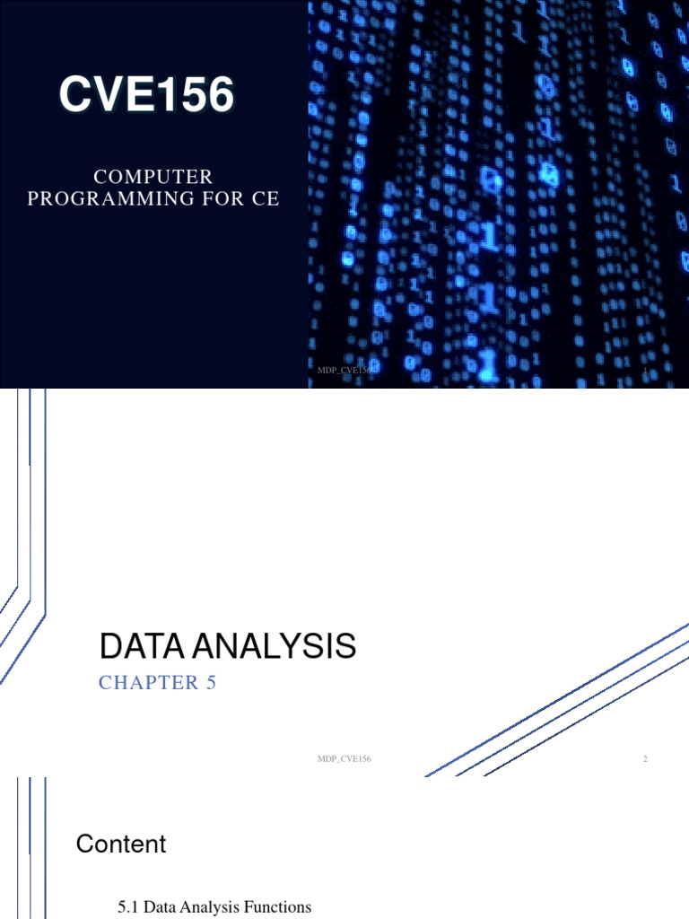 CVE156 Chap5 Data Analysis Functions | PDF | Regression Analysis | Coefficient Of Determination