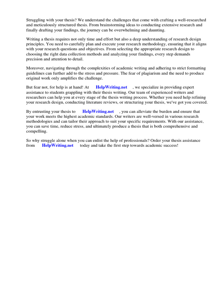 Research Design Thesis PDF | PDF