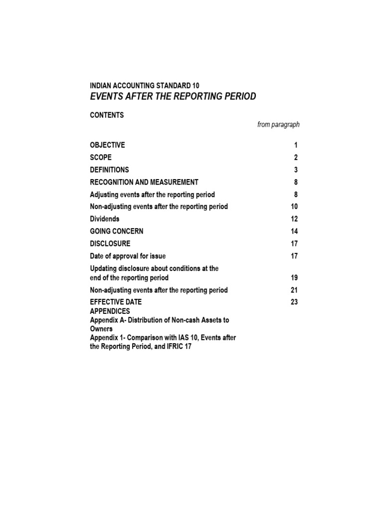 Ind As 10 | Download Free PDF | Going Concern | Fair Value