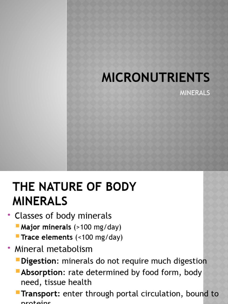 Micronutrients, Minerals | PDF