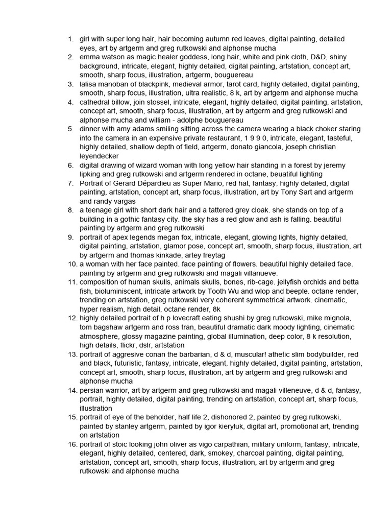 Kumpulan Prompt Ai Gratis Pdf Paintings