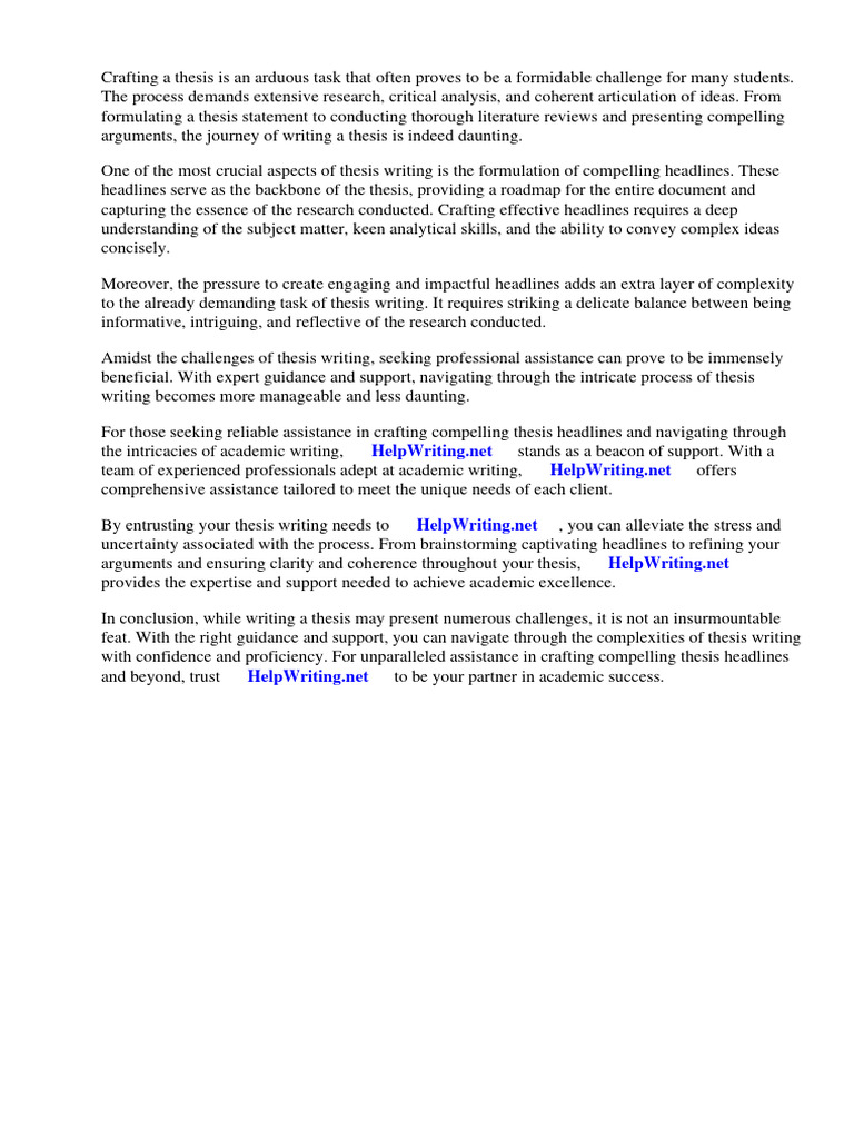 Thesis Headlines | PDF | Citation | Thesis
