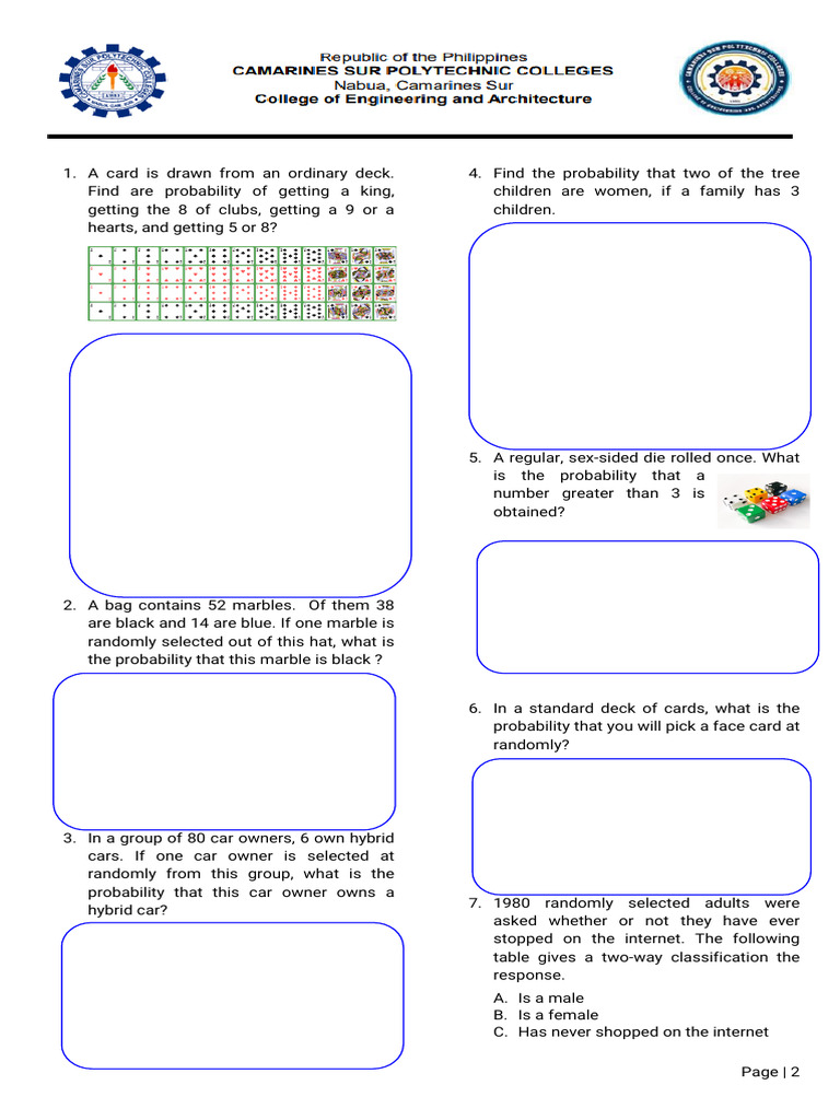 Probability Problems and Solutions | PDF | Probability