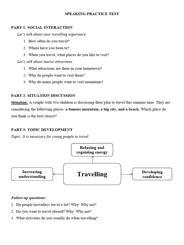Practice Speaking (Travelling) 2 | PDF | Social Science