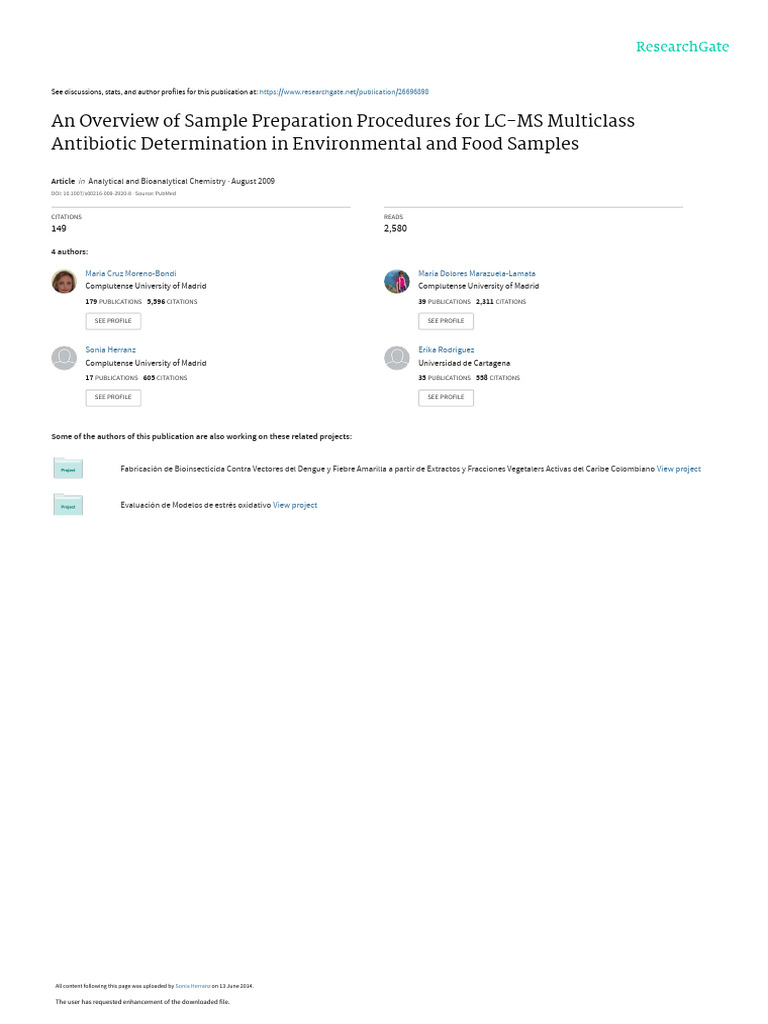 An Overview of Sample Preparation Procedures For LC-MS Multiclass ...